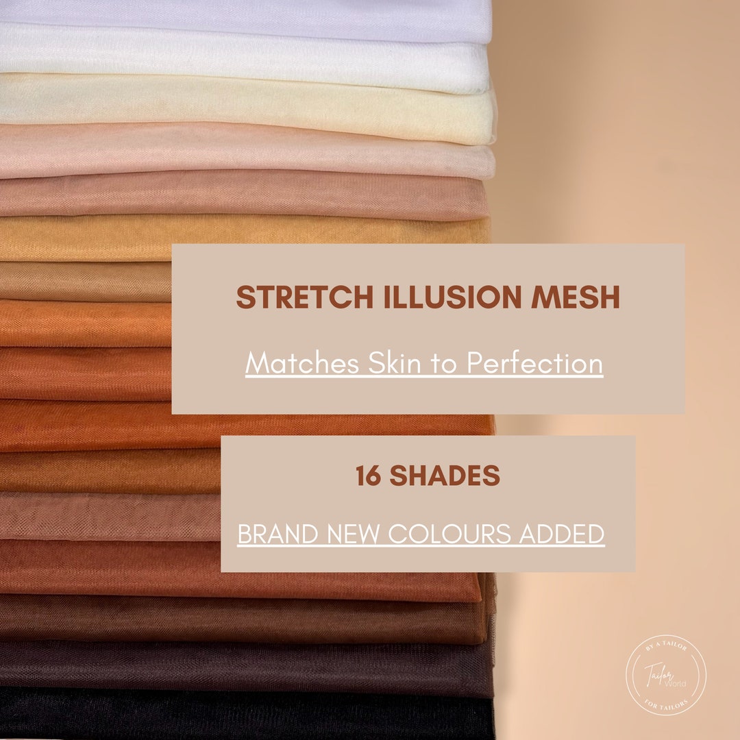 Skin Colour Soft Illusion Stretch Mesh Sheer Durable Skin Flesh Fabric ...