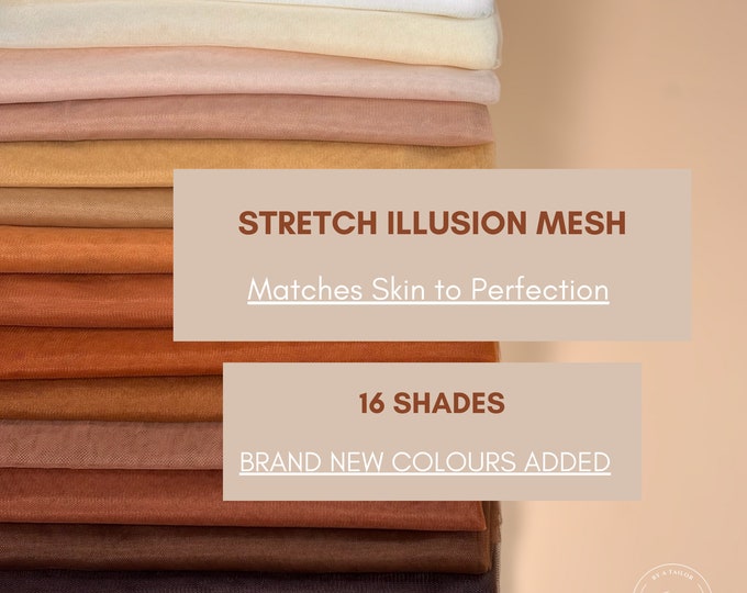Skin Colour Soft Illusion Stretch Mesh Sheer Durable Skin Flesh Fabric ...