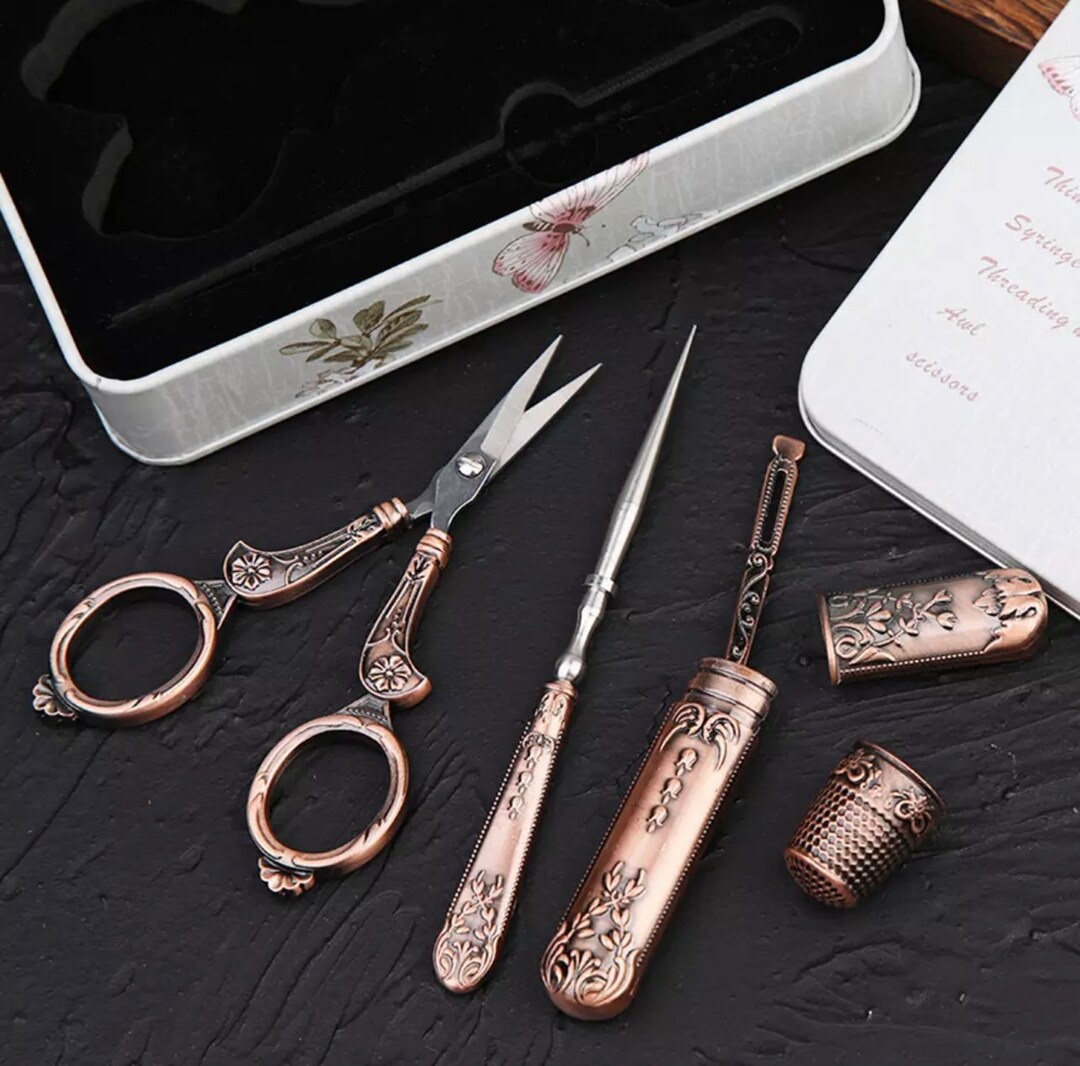 Vintage Sewing Kit 7 PCS Gift Set, Gift Box, Victorian Needlework ...