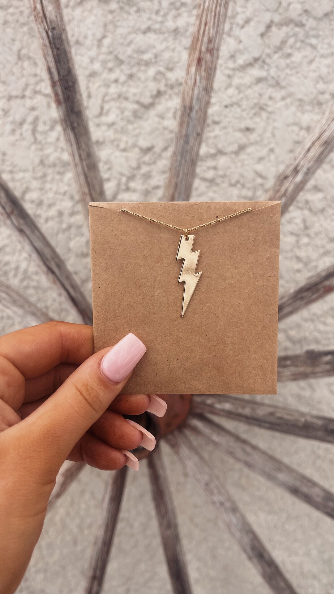 Gold Lightning Bolt Necklace - Etsy