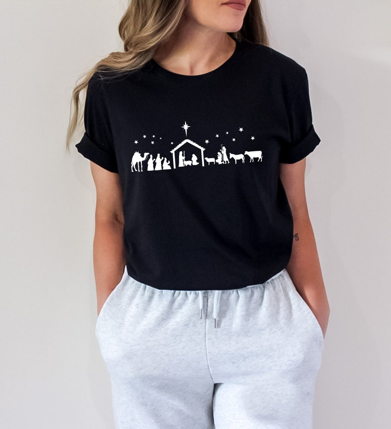 Nativity Scene Christmas Shirt: Religious Gift Tee - Etsy