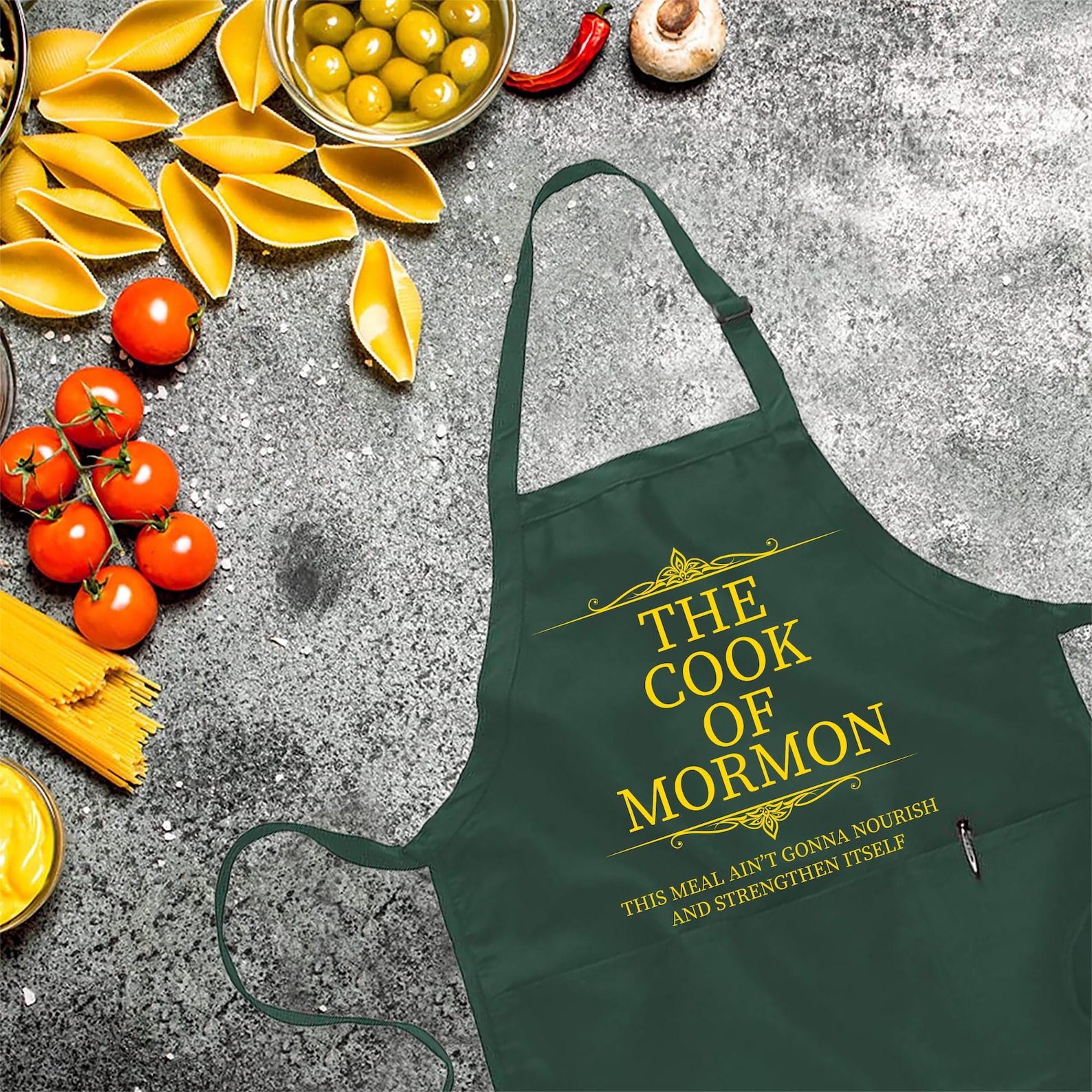 Funny 'cook of Mormon' Apron: Blue & Gold BBQ Apron - Etsy