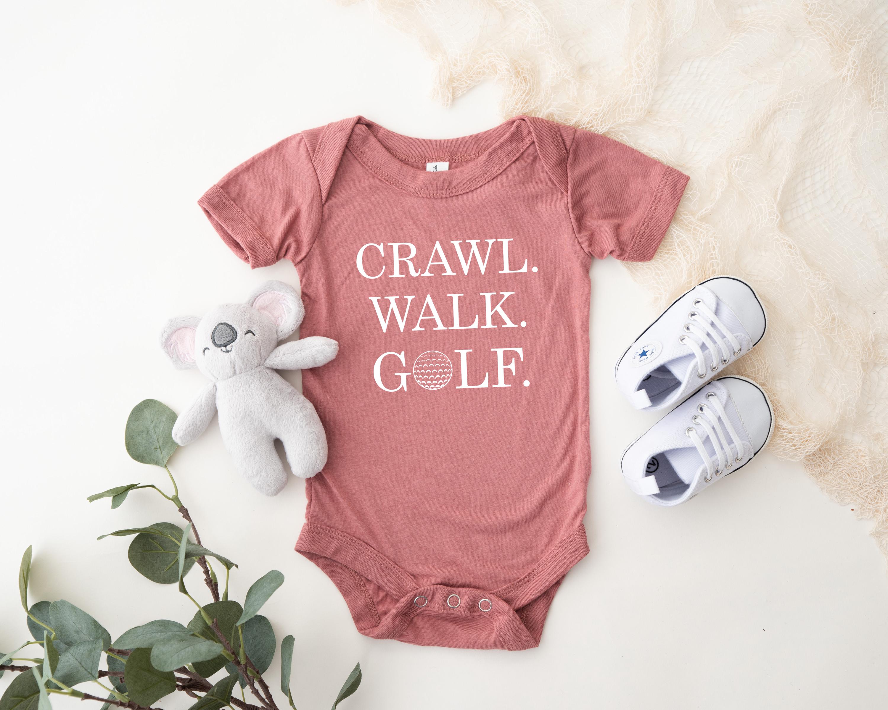 Crawl Walk Golf Baby Onesie® - Funny Gerber® Brand Bodysuit - Etsy