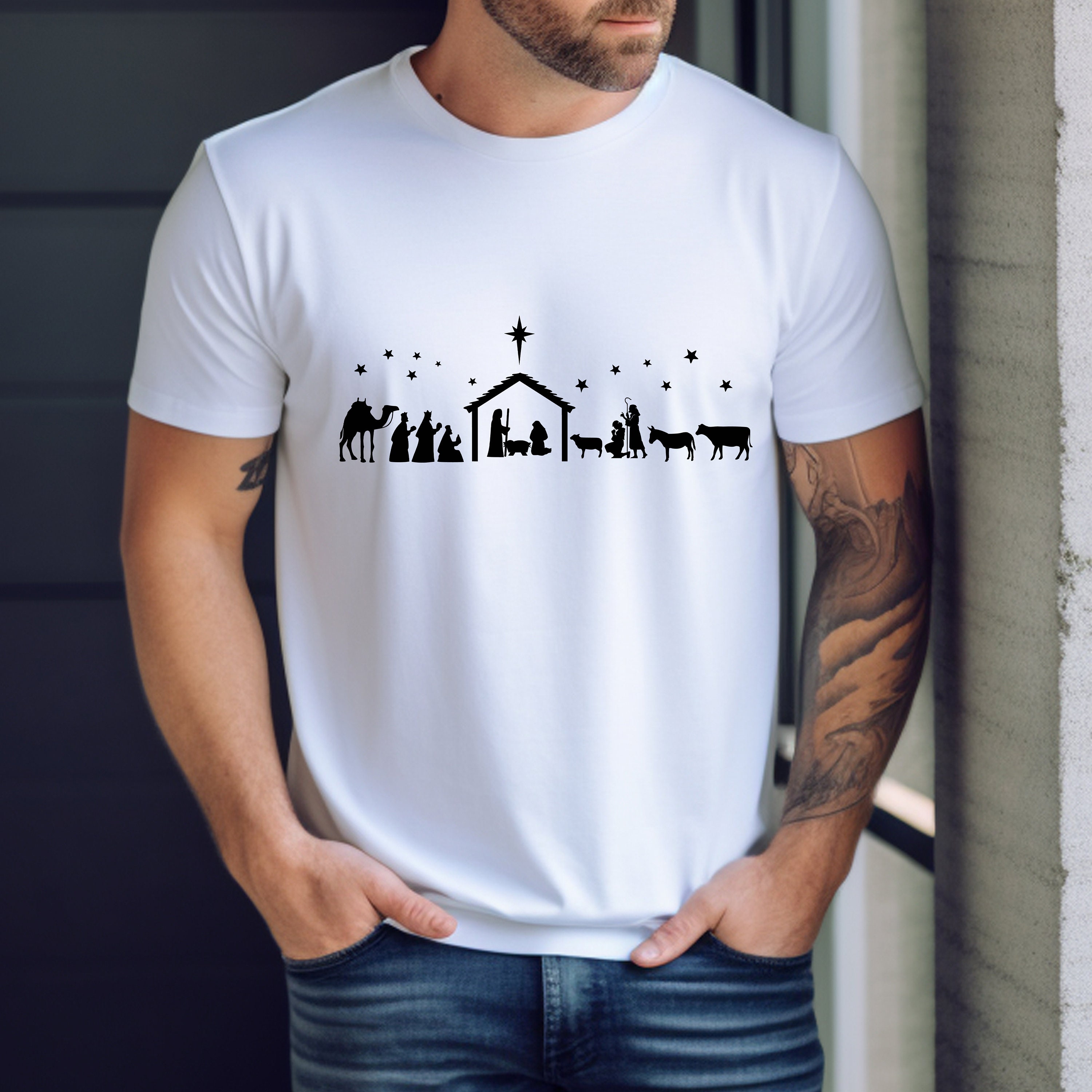 Nativity Scene Christmas Shirt: Religious Gift Tee - Etsy