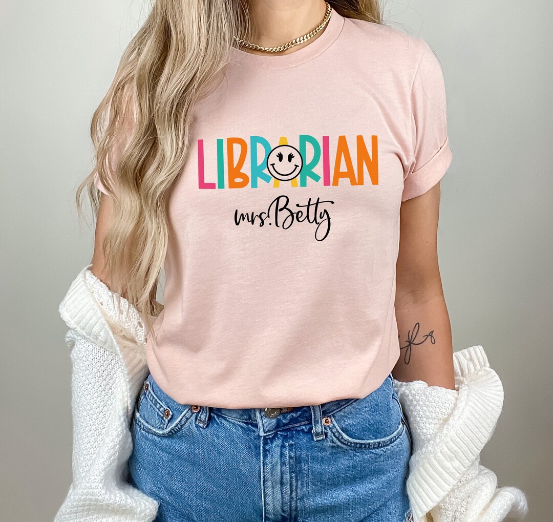 Custom Librarian Shirt - Library Tshirt - Custom Name Tee ...