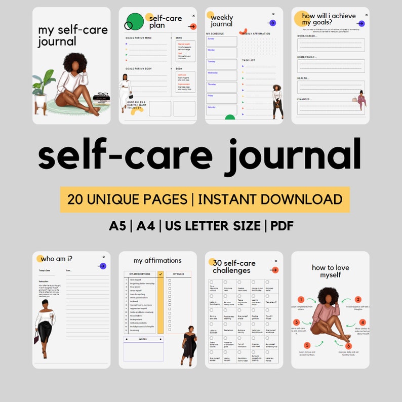 Self-care Journal Printable Self-love Journal Mental - Etsy