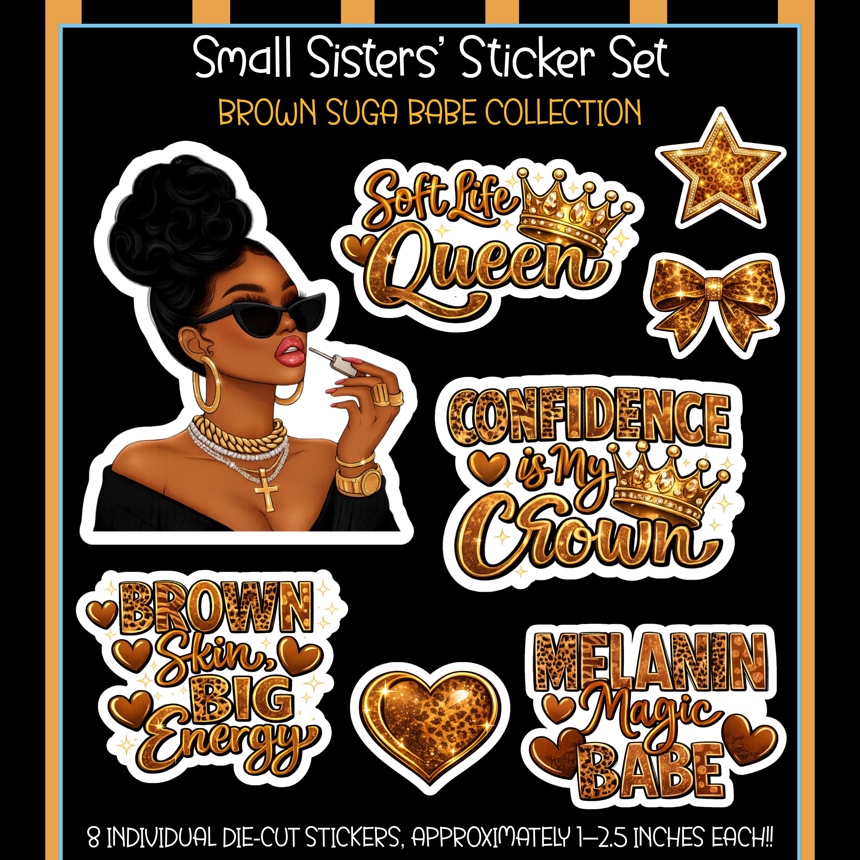 Stickers for Black Women, Cute Die Cut Stickers, Black Girl Stickers ...
