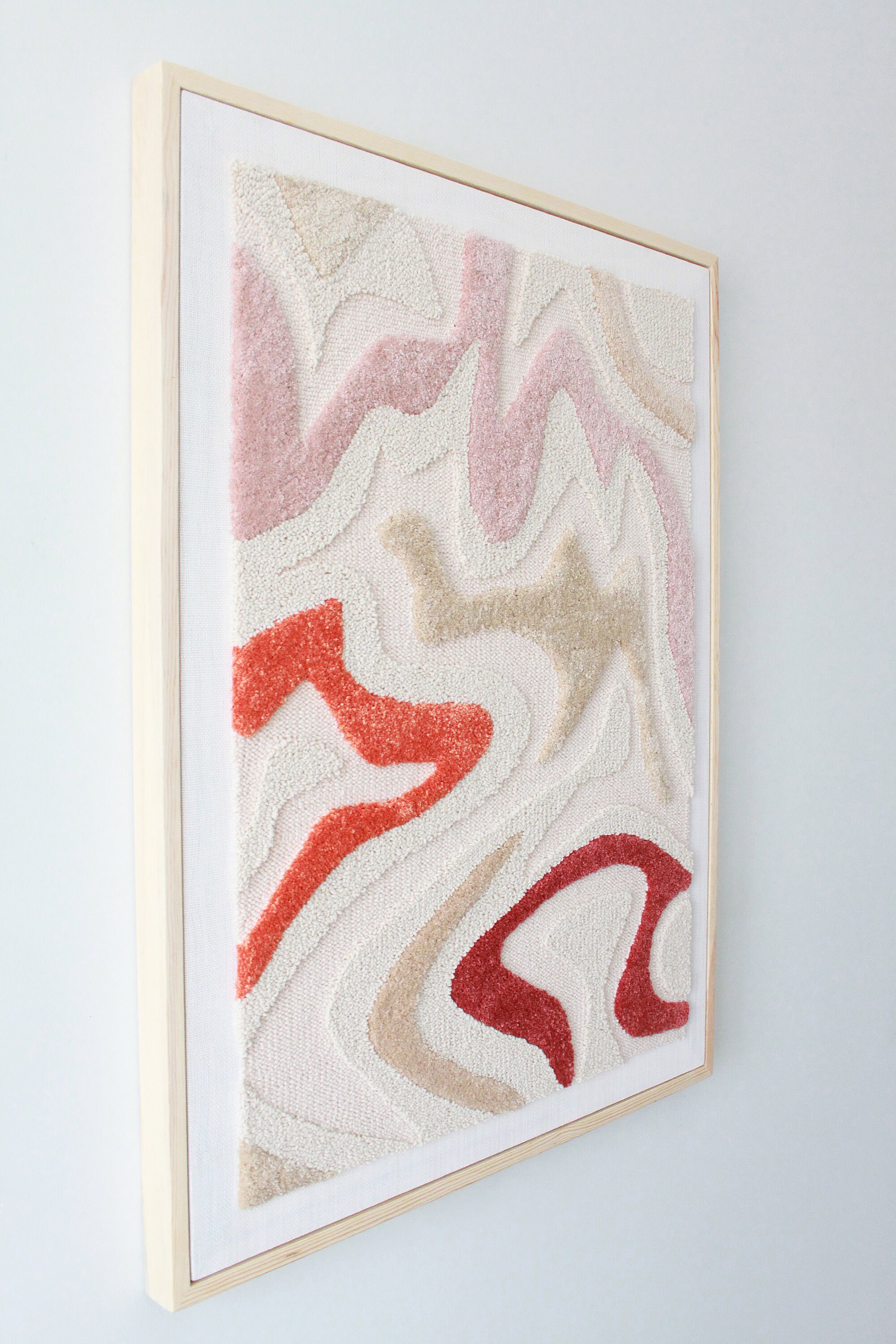 Twİst-punch Needle Art Large,fiber Art Wall Hanging,housewarming Gift ...