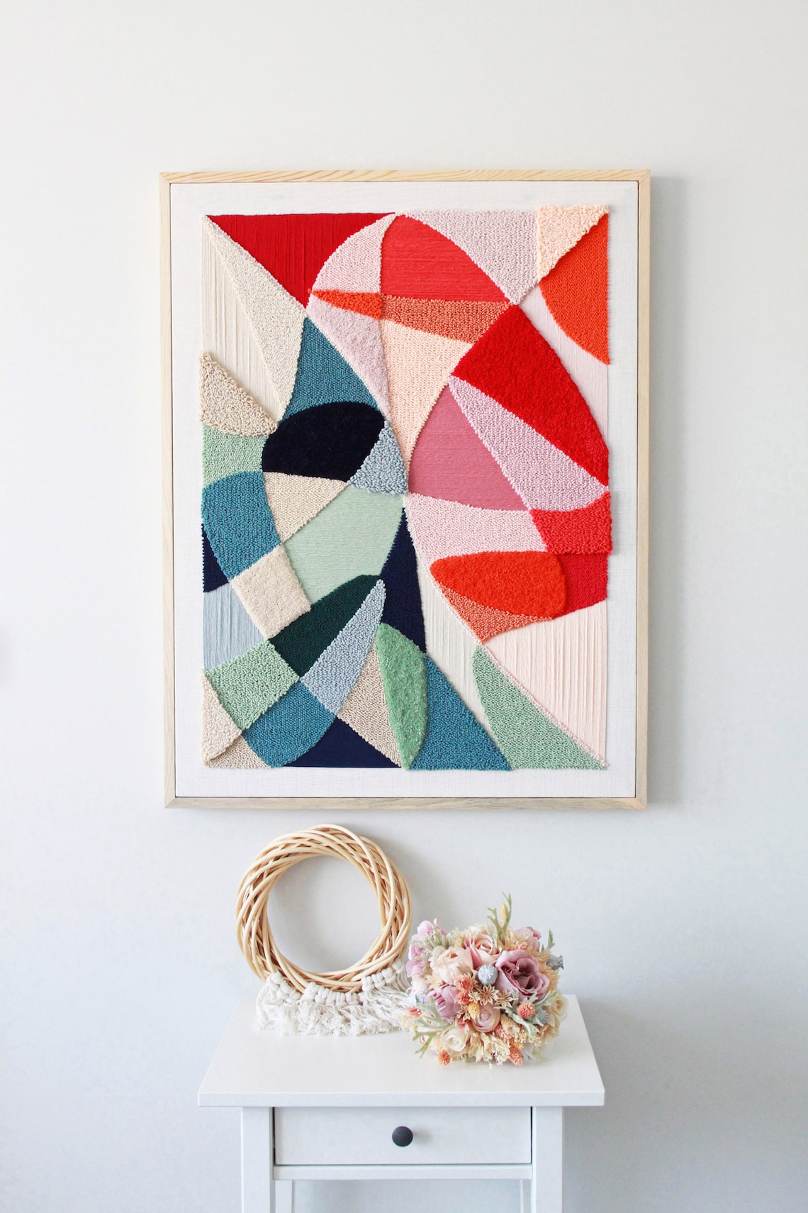 Patch-punch Needle Art Large,fiber Art Wall Hanging,housewarming Gift ...