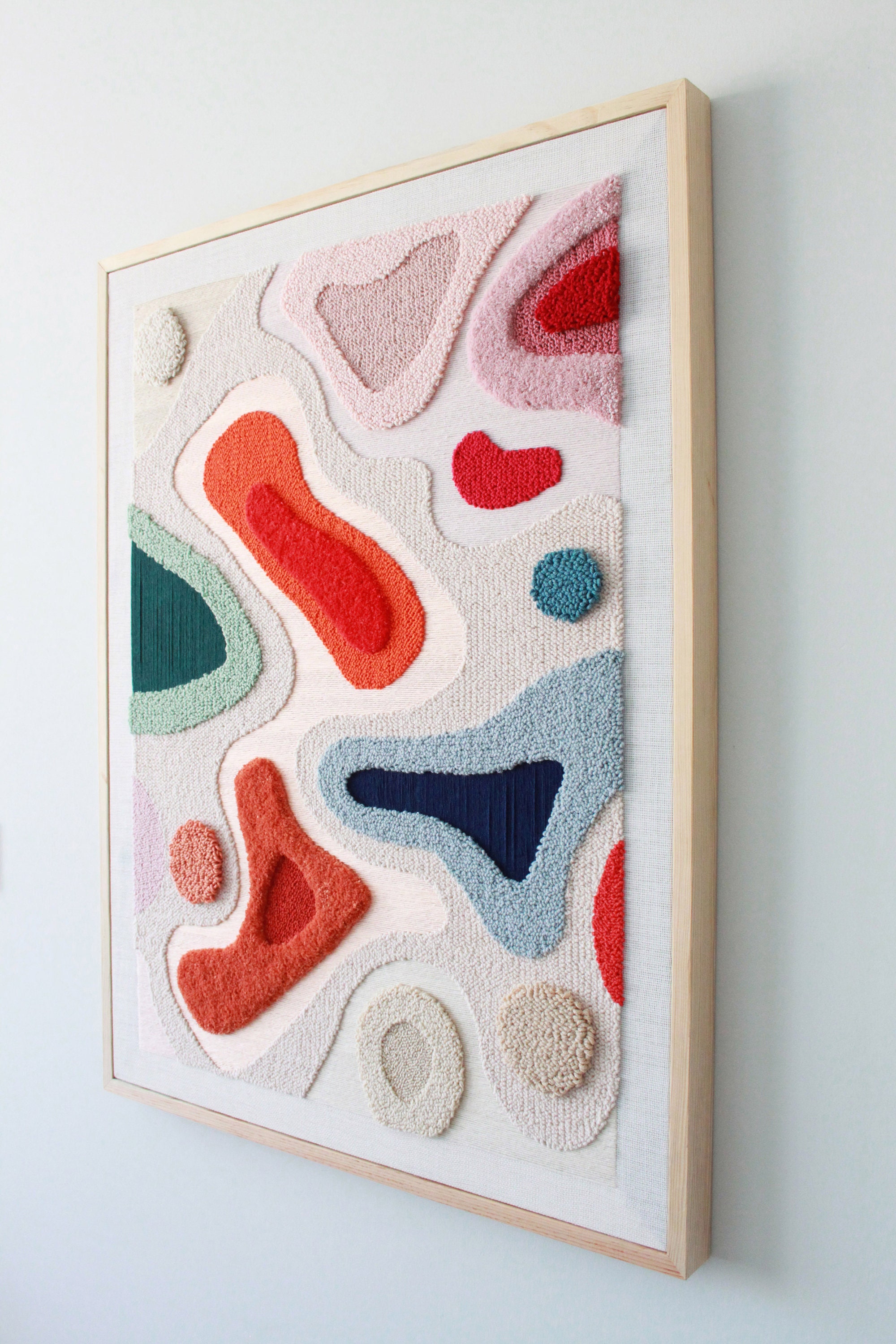 Curve-punch Needle Art Large,fiber Art Wall Hanging,housewarming Gift ...