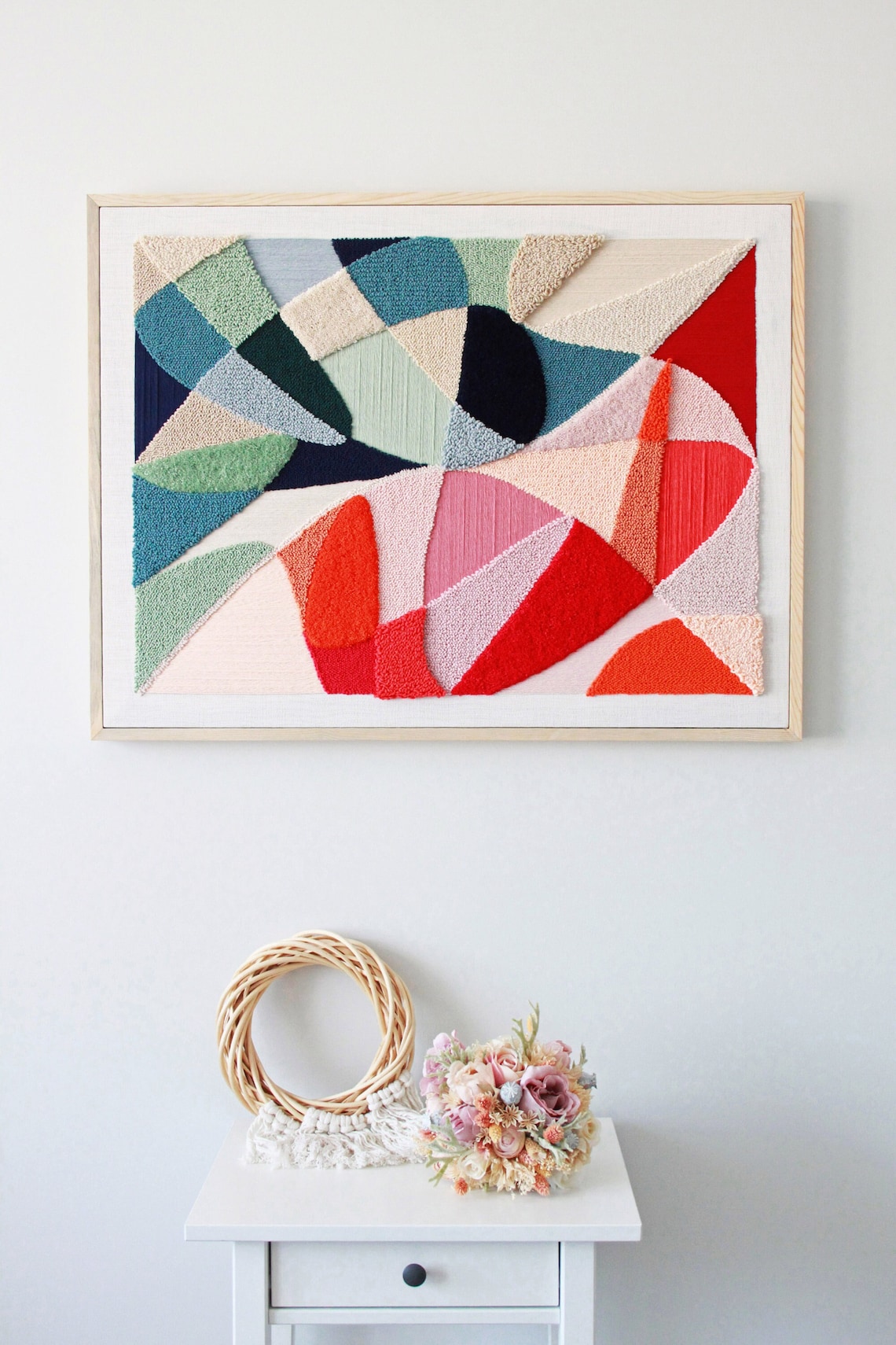 Patch-punch Needle Art Large,fiber Art Wall Hanging,housewarming Gift ...