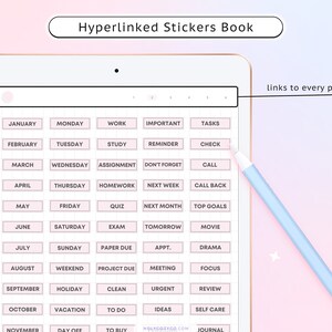 Pink Sticky Notes Digital Sticker Book for Goodnotes Planner Widgets ...