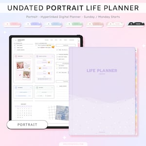 Undated Digital Life Planner: Digital Planning - Portrait (PDF) - Etsy