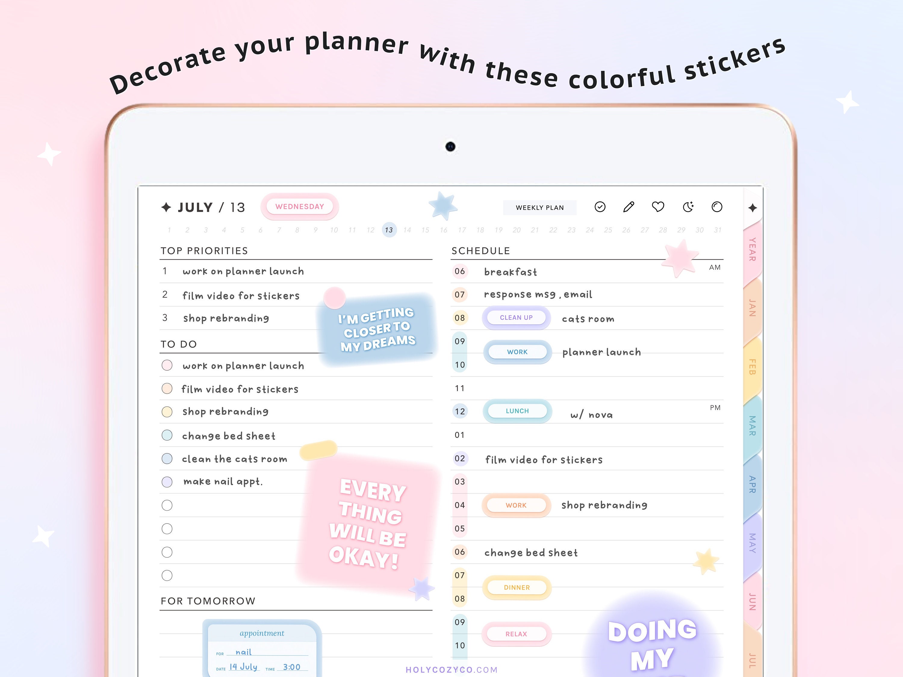 Digital Planner Sticker Book for Goodnotes Planner Widgets, Pre-cropped ...