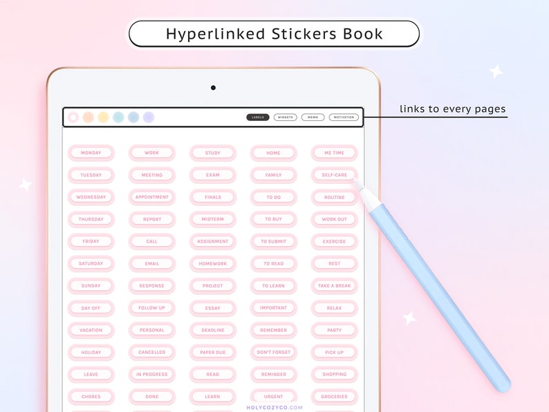 Digital Planner Sticker Book for Goodnotes Planner Widgets - Etsy