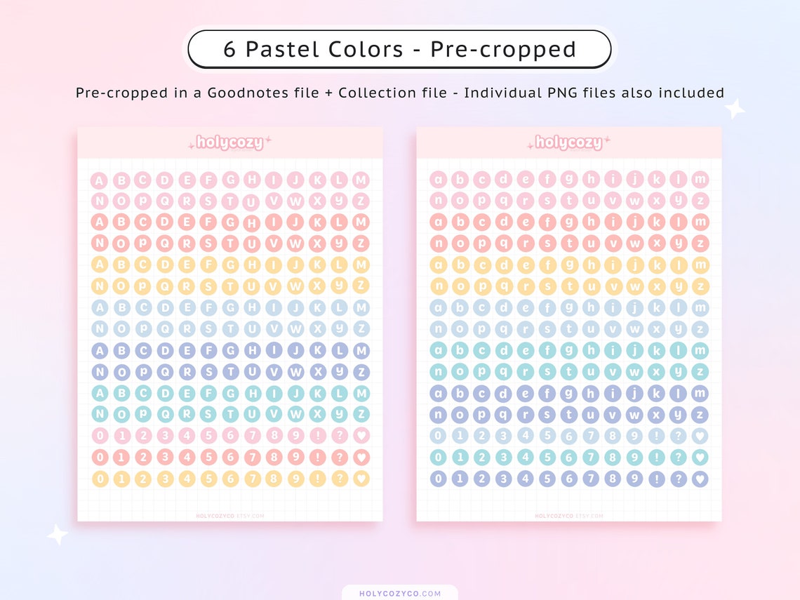 Pre-cropped Digital Planner Alphabet Stickers Goodnotes - Etsy