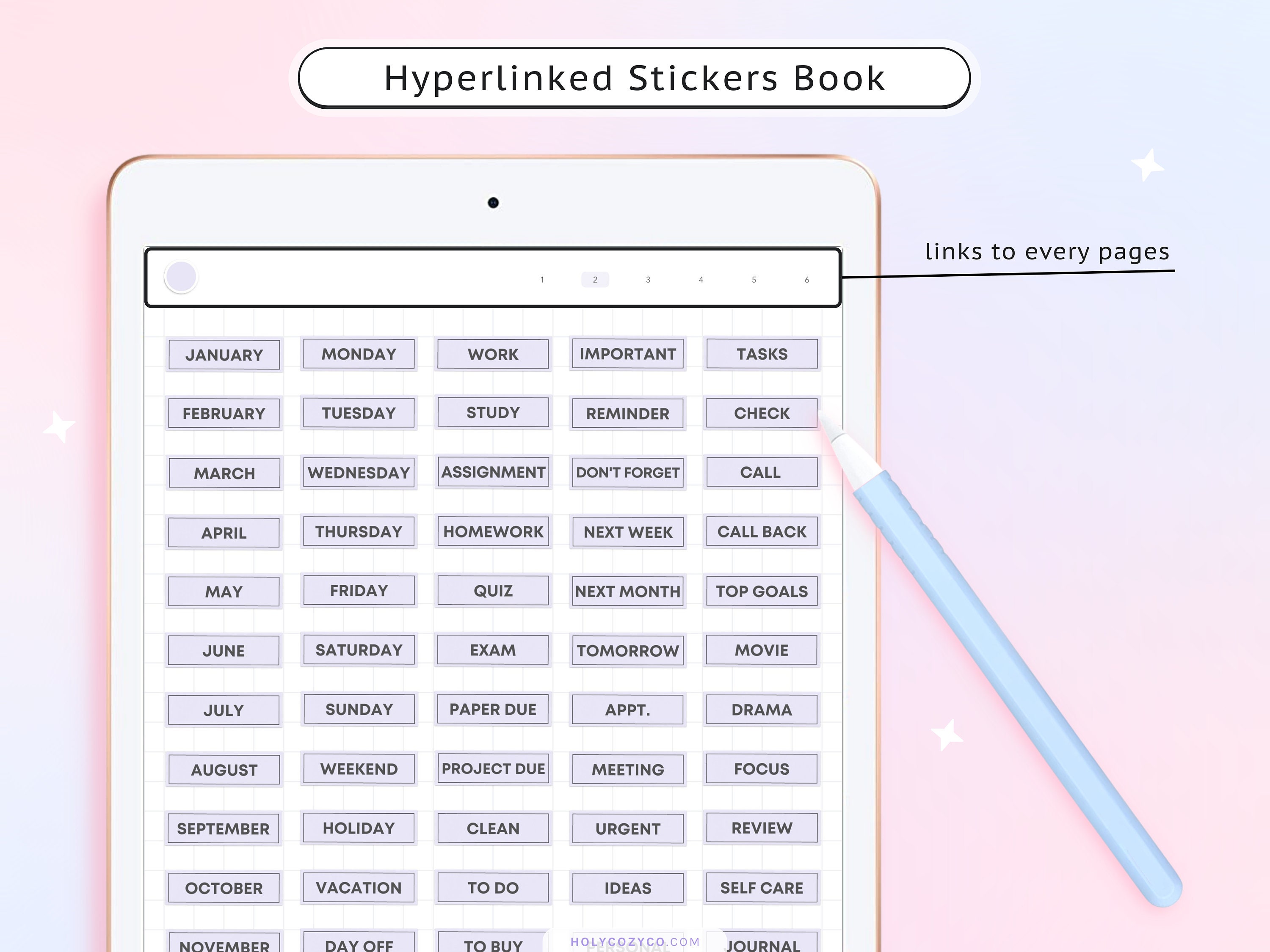 Purple Sticky Notes Digital Sticker Book for Goodnotes Planner - Etsy