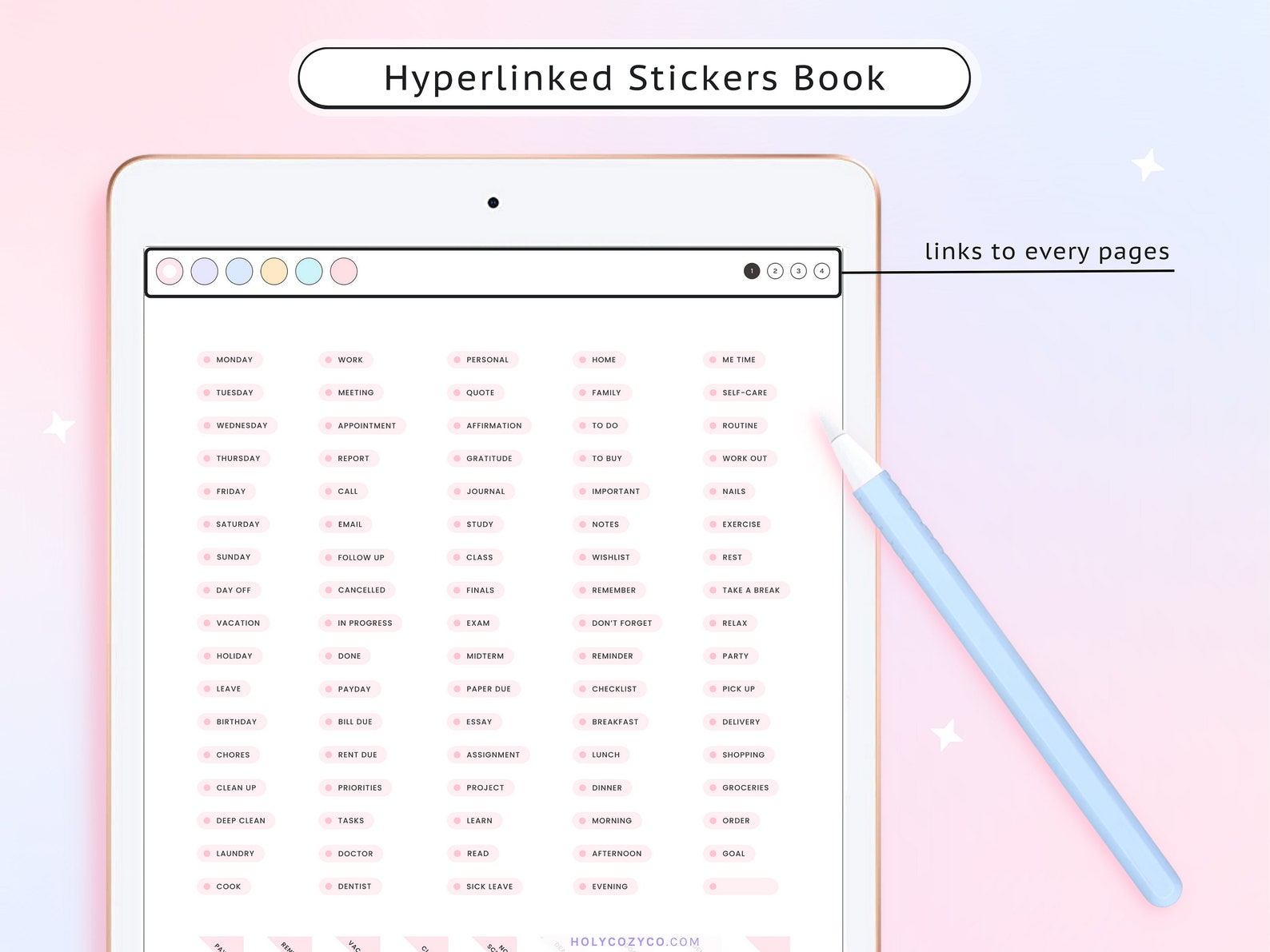 Pastel Rainbow Digital Planner Stickers: Goodnotes Widgets (800+ Pngs ...