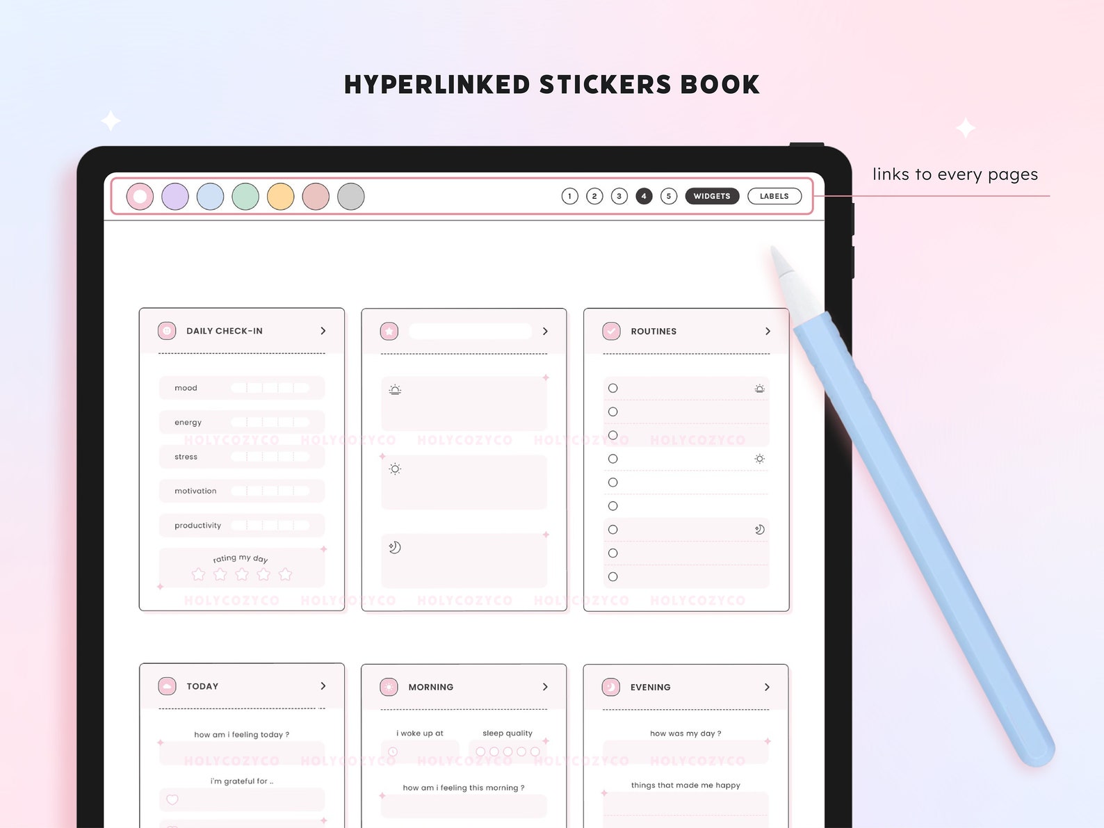 Pastel Digital Planner Stickers: Goodnotes Widgets, Notability (digital ...