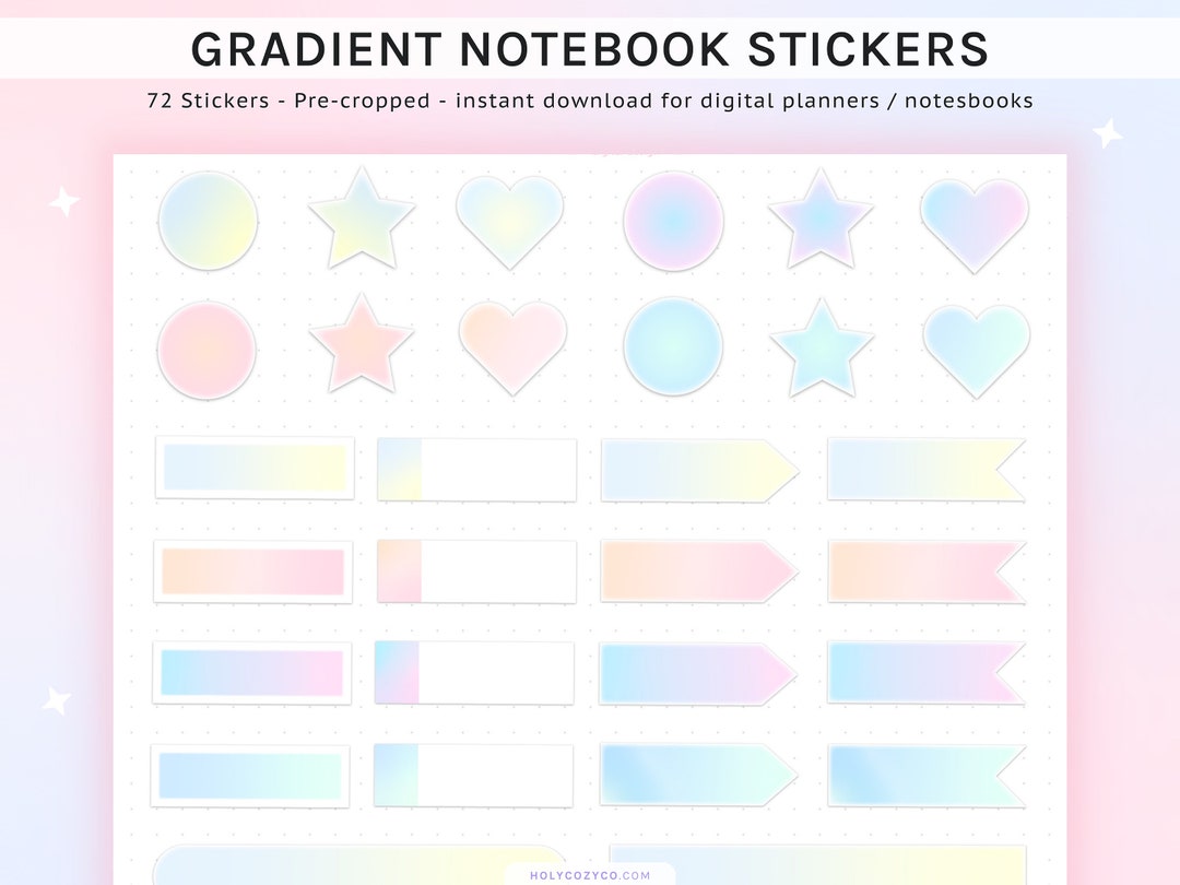 Digital Sticker for Goodnotes Notebook / Planner / Journal , Gradient ...