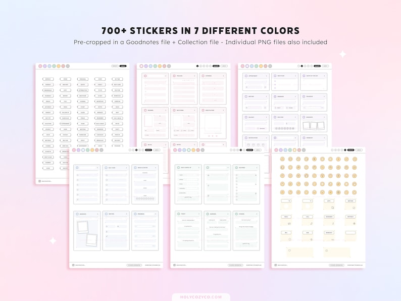 Pastel Digital Planner Stickers: Goodnotes Widgets, Notability (digital ...