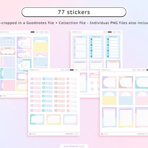 Digital Planner Sticky Notes Sticker for Goodnotes - Pastel Planner ...