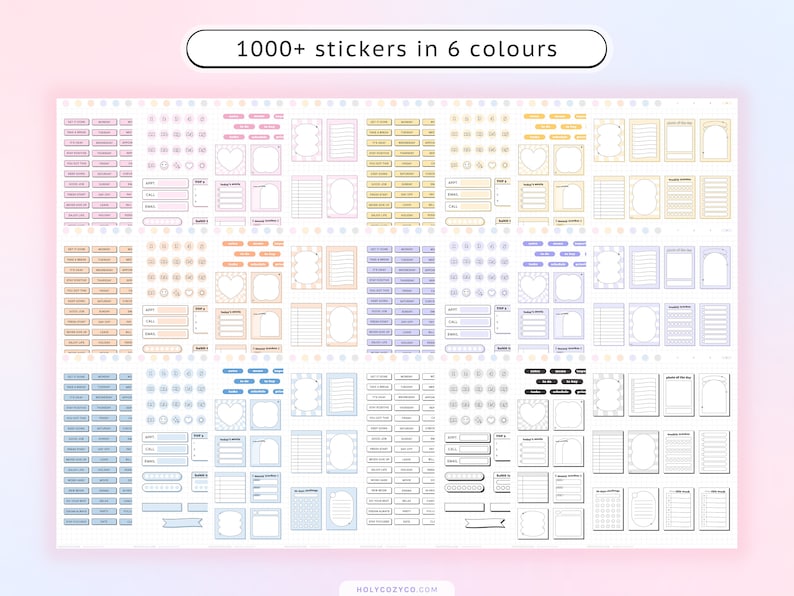 Retro Daily Digital Stickers Goodnotes Sticker Book Digital - Etsy