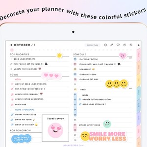 Good Vibes Stickers & Mood Tracker - Digital Stickers - Goodnotes ...