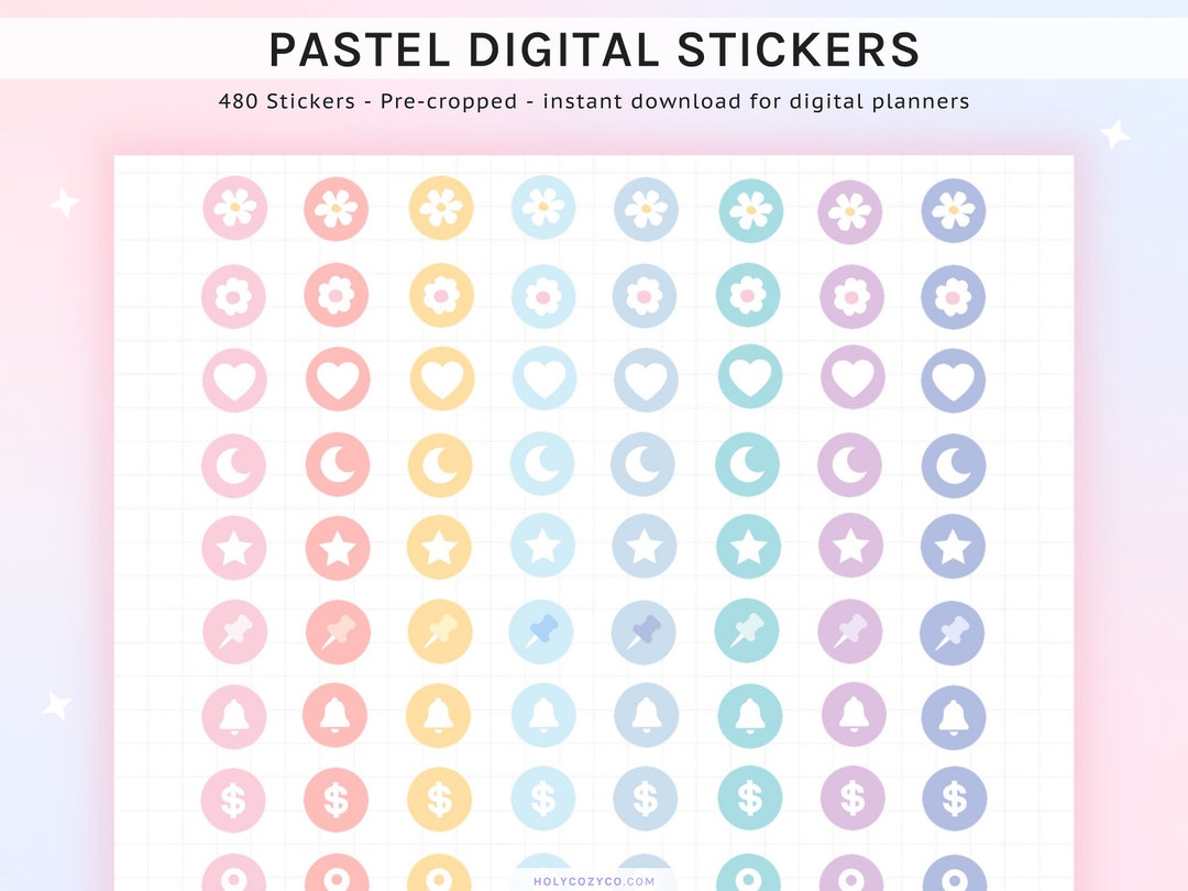 Pre-cropped Digital Planner Stickers, Goodnotes Stickers, Notability ...