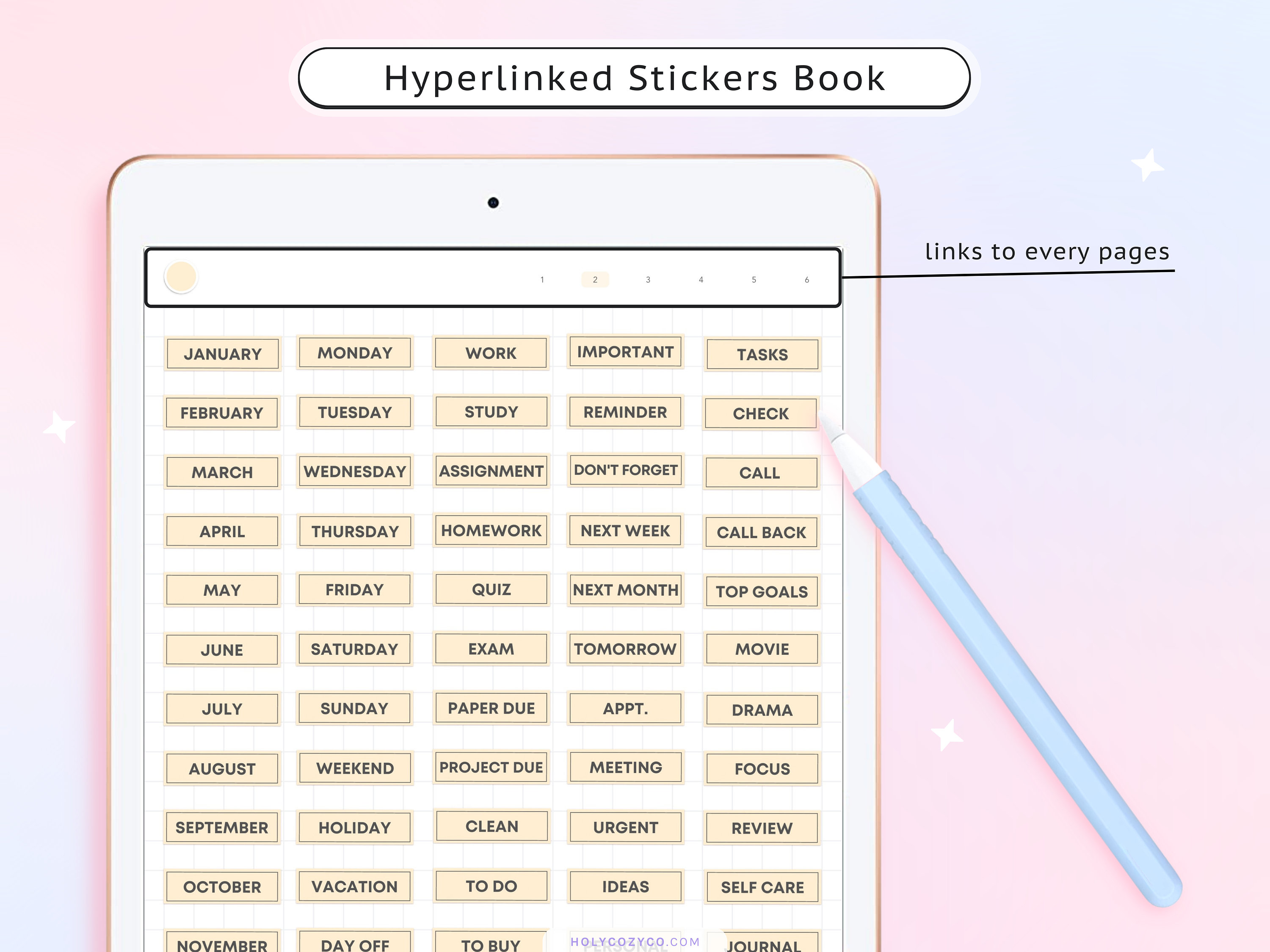 Yellow Sticky Notes Digital Sticker Book: Goodnotes Planner Widgets ...