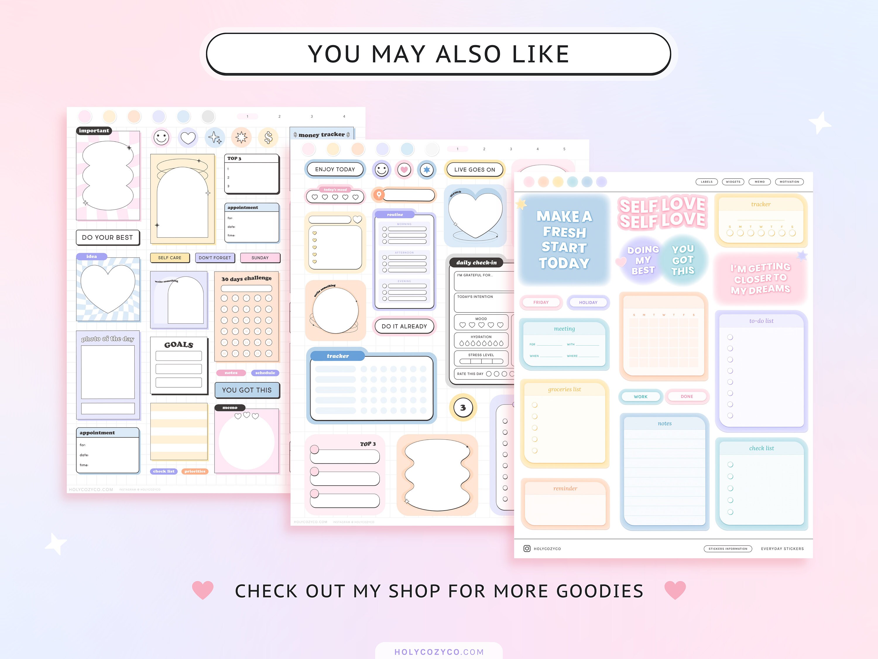 Yellow Sticky Notes Digital Sticker Book: Goodnotes Planner Widgets ...