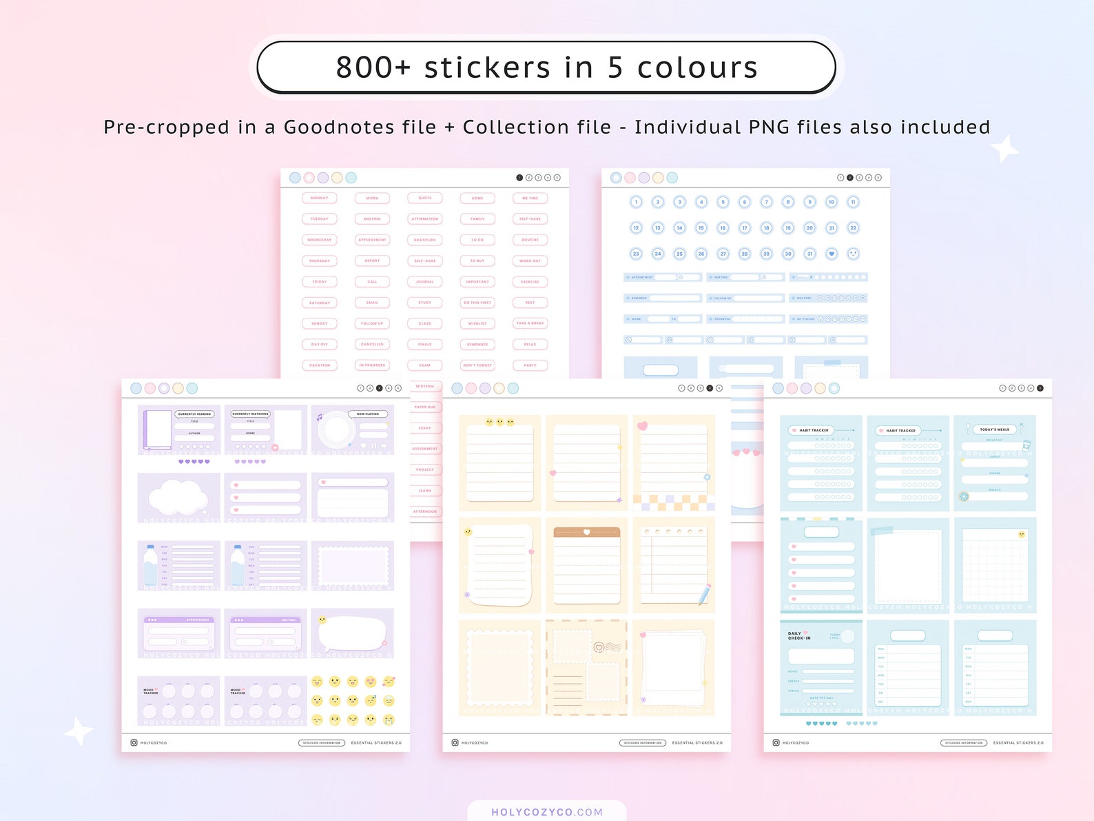 Essential Digital Stickers 2.0 Goodnotes Sticker Book - Etsy