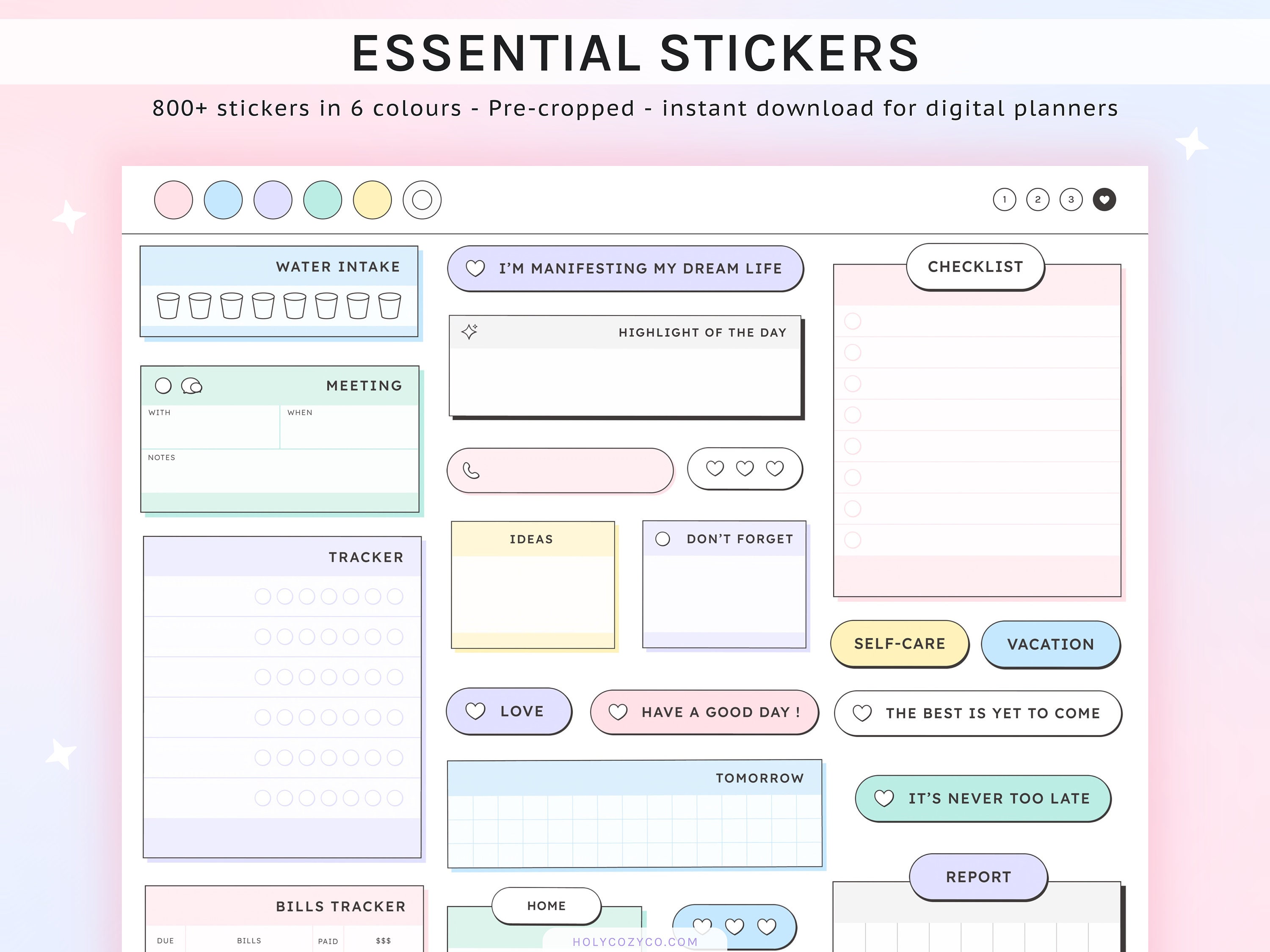 Goodnotes Planner Stickers: 90s Retro Digital Widgets (digital Download ...