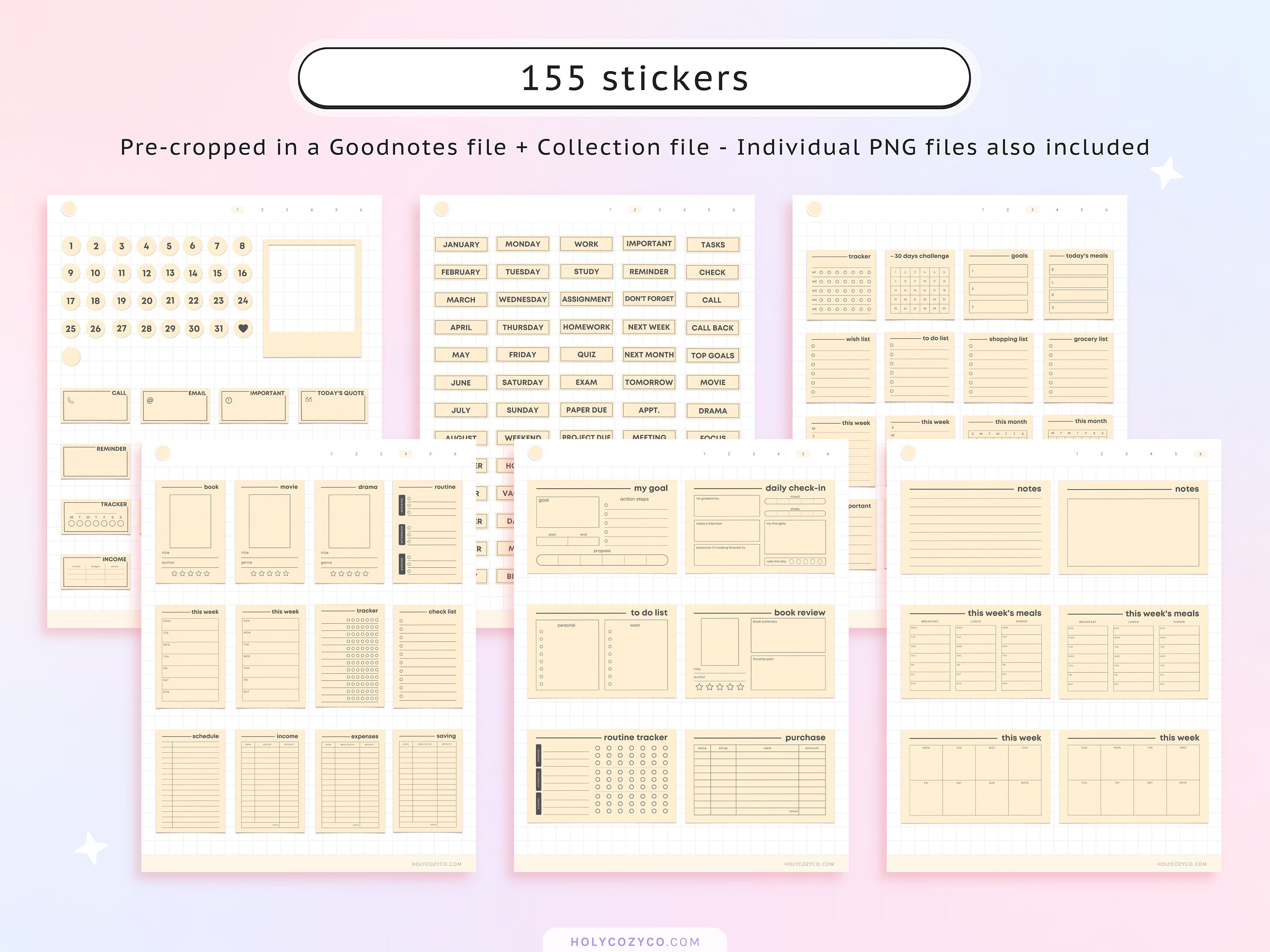 Yellow Sticky Notes Digital Sticker Book for Goodnotes Planner - Etsy