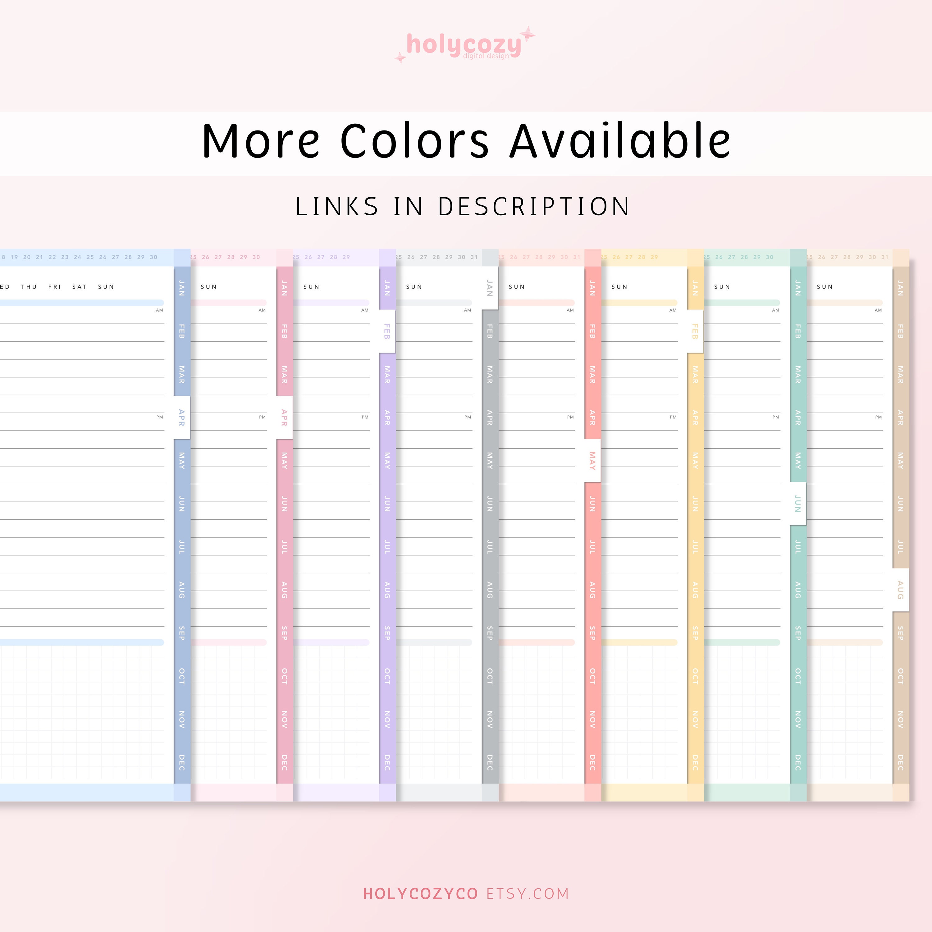 Blue Daily Digital Planner Pad: Hourly Schedule, Stickers (PDF) - Etsy