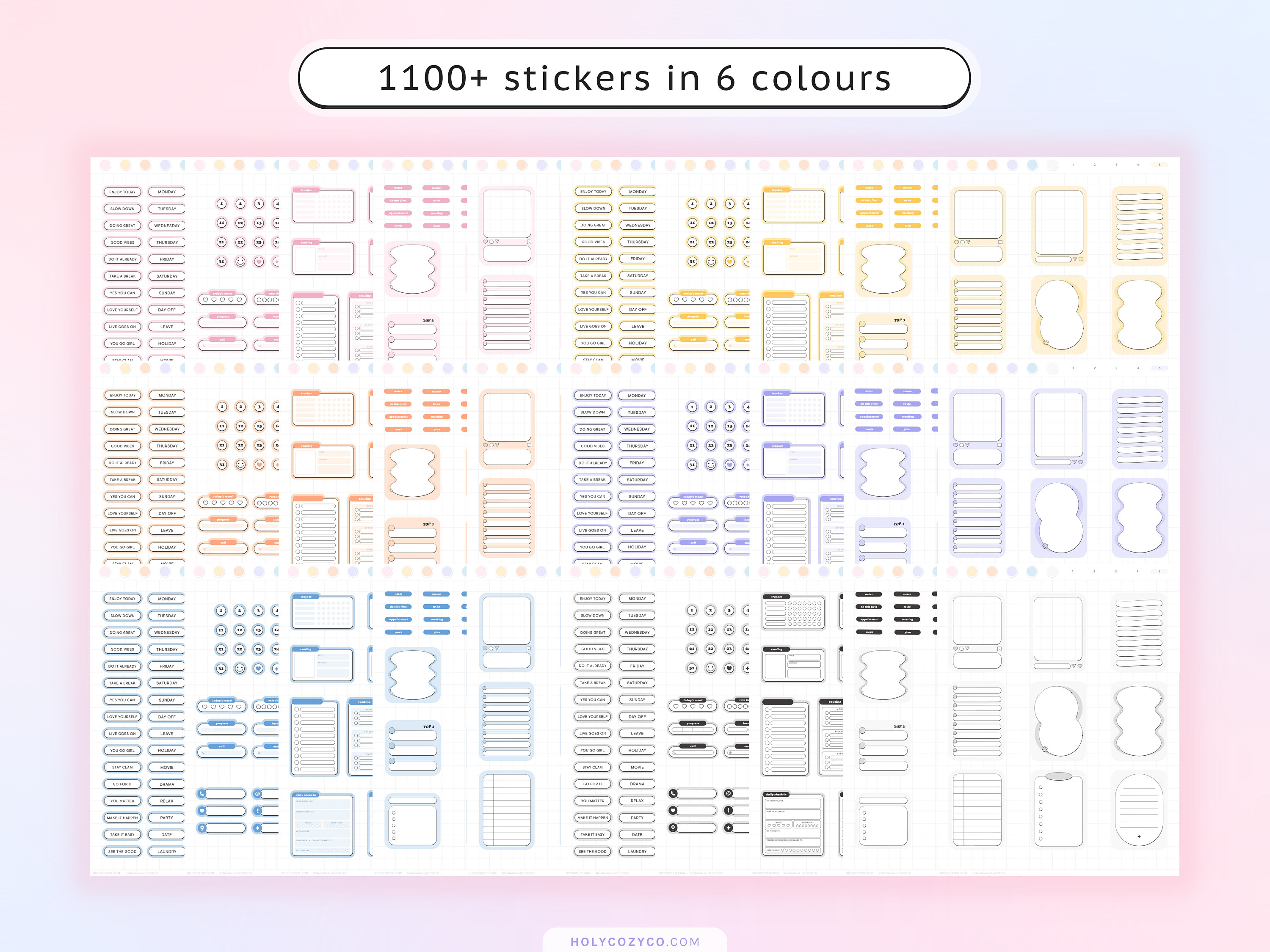 Retro Daily Digital Stickers Goodnotes Sticker Book Digital - Etsy