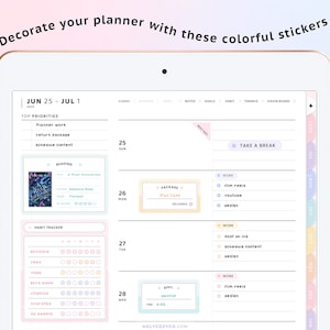 Pastel Rainbow Digital Planner Stickers: Goodnotes Widgets (800+ Pngs ...