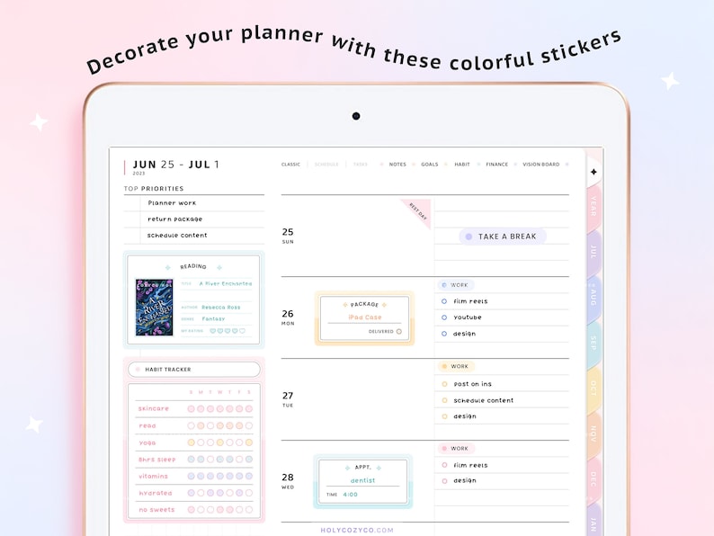 Pastel Rainbow Digital Planner Stickers: Goodnotes Widgets (800+ Pngs ...