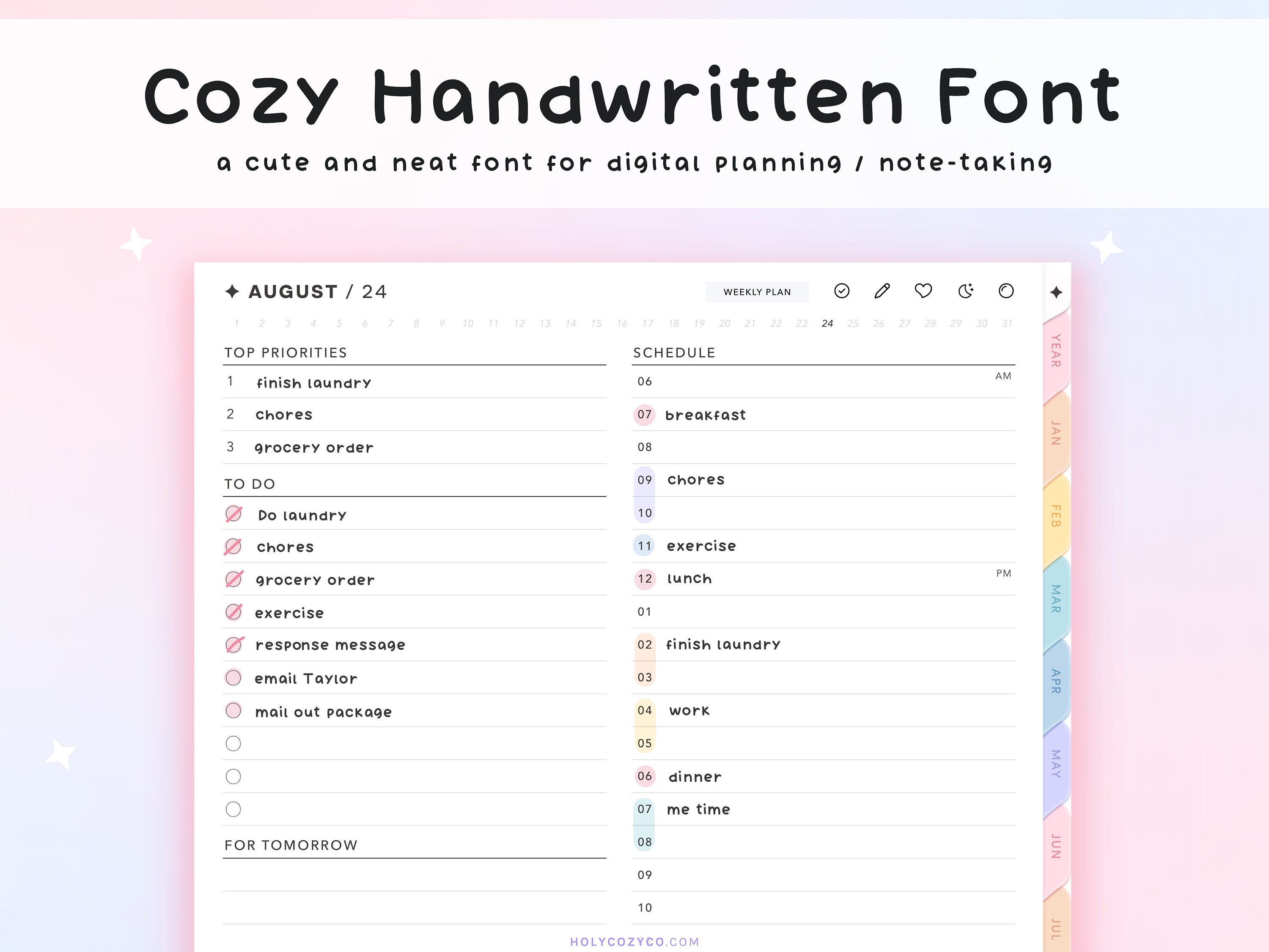 Cozy Handwritten Font for Digital Planner / Note-taking Cute - Etsy