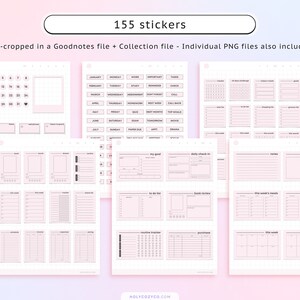 Pink Sticky Notes Digital Sticker Book for Goodnotes Planner Widgets ...