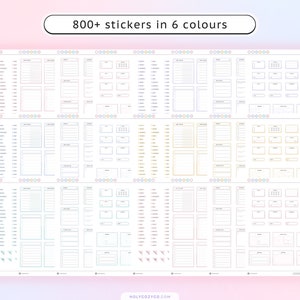 Pastel Rainbow Digital Planner Stickers: Goodnotes Widgets (800+ Pngs ...