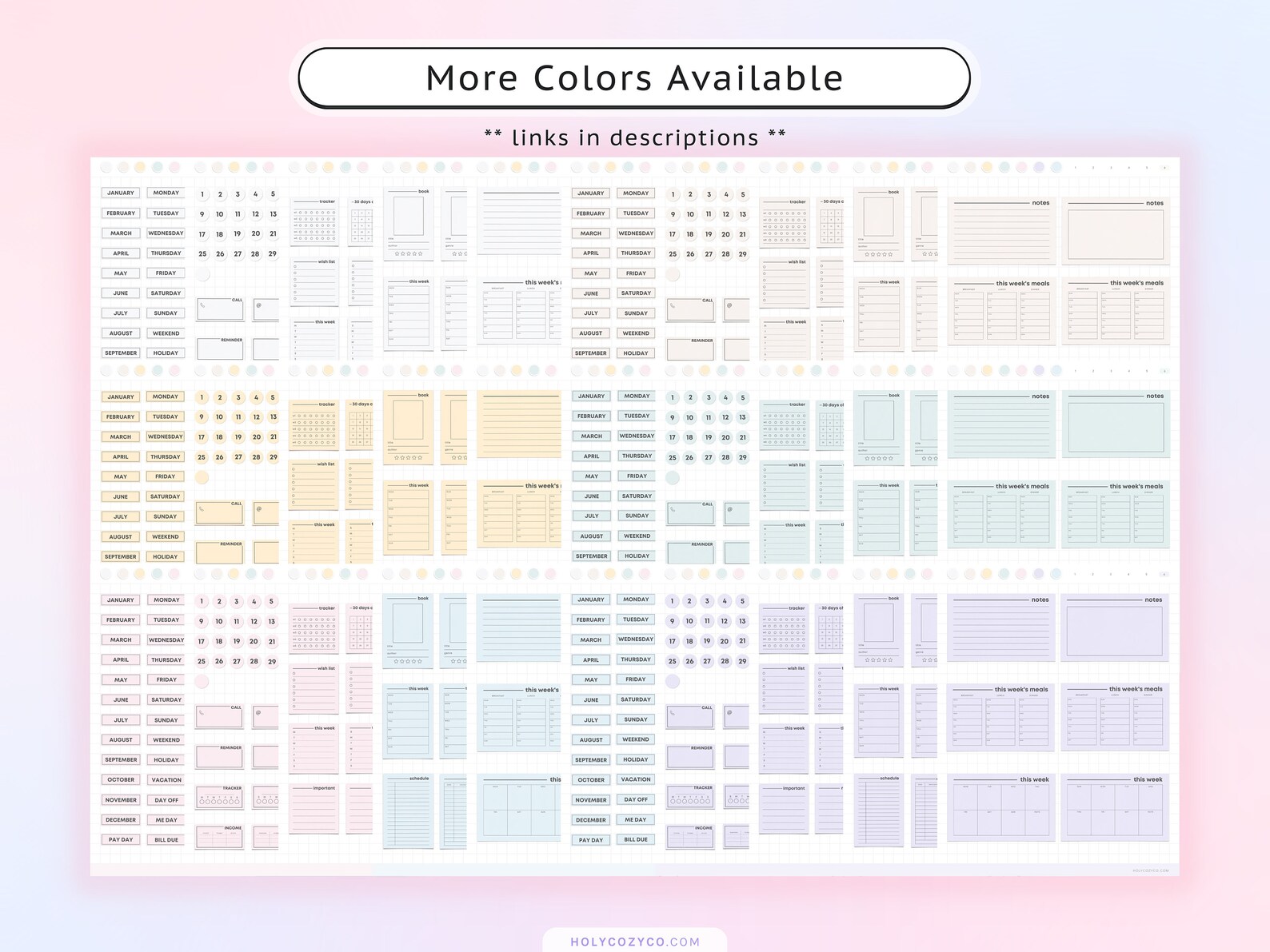 Pink Sticky Notes Digital Sticker Book: Goodnotes Planner Widgets (pngs ...