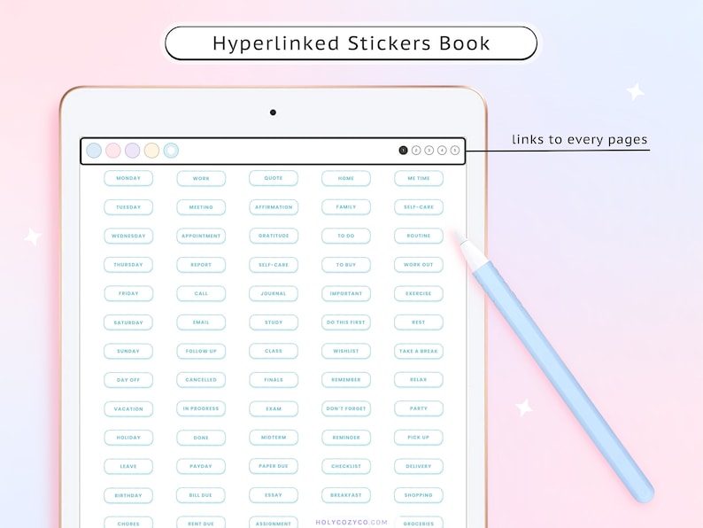 Essential Digital Stickers 2.0 , Goodnotes Sticker Book Digital Planner ...