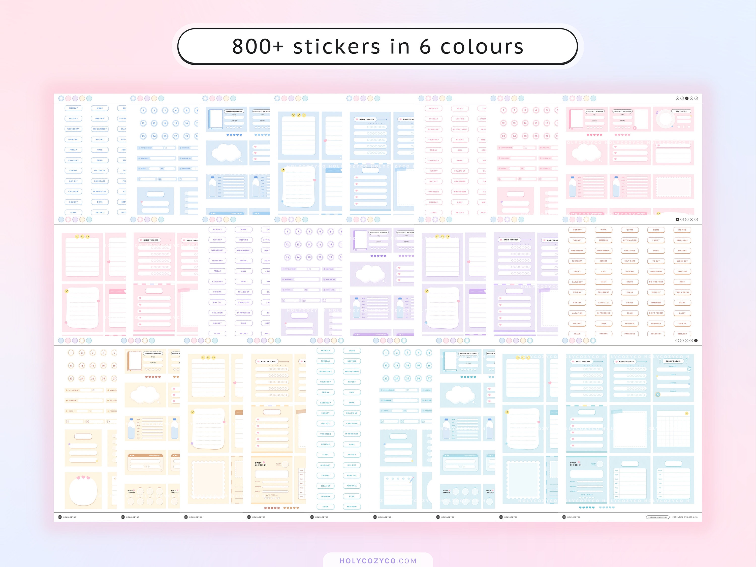 Essential Digital Stickers 2.0 , Goodnotes Sticker Book Digital Planner ...