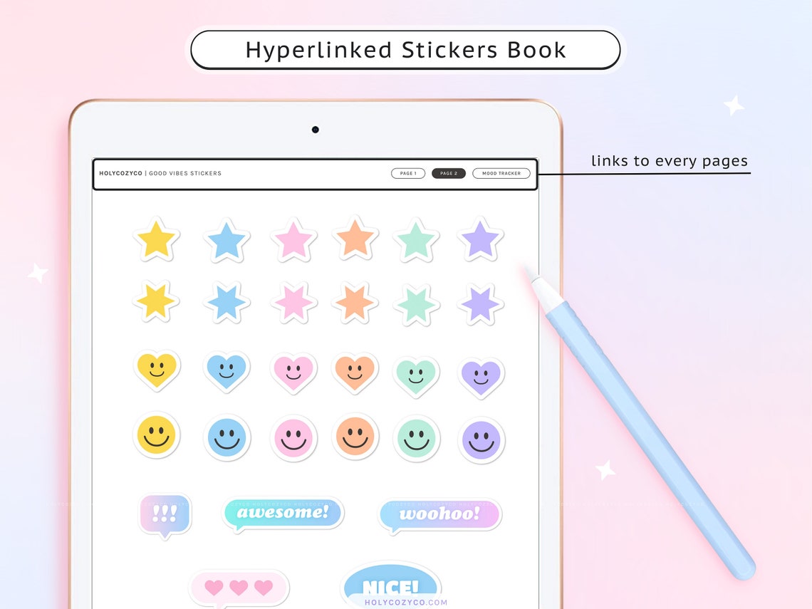 Good Vibes Stickers & Mood Tracker Digital Stickers - Etsy