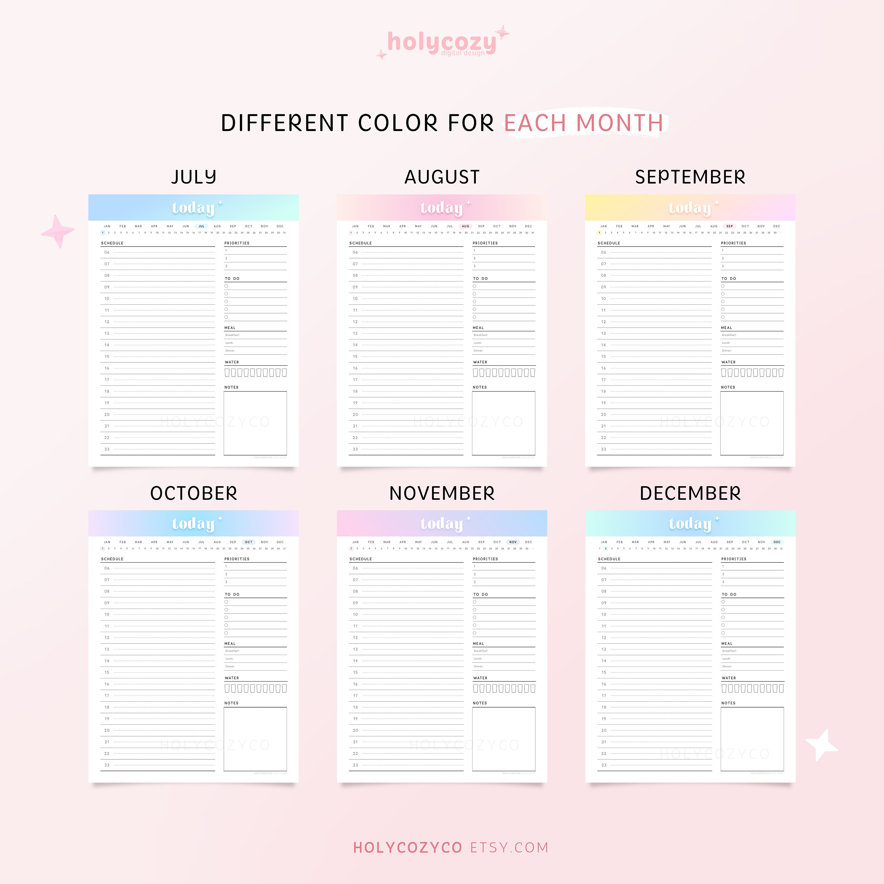 Digital Planner Daily Pad, Hourly Schedule, Goodnotes Template, Adhd ...