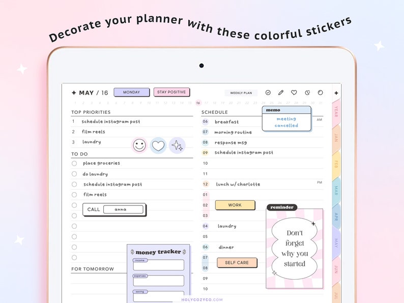 Retro Daily Digital Stickers Goodnotes Sticker Book Digital - Etsy