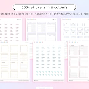 Pastel Rainbow Digital Planner Stickers: Goodnotes Widgets (800+ Pngs ...