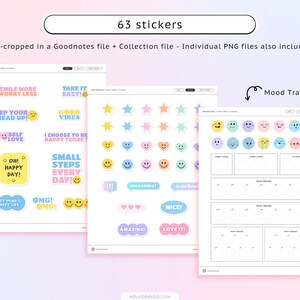 Good Vibes Stickers & Mood Tracker - Digital Stickers - Goodnotes ...