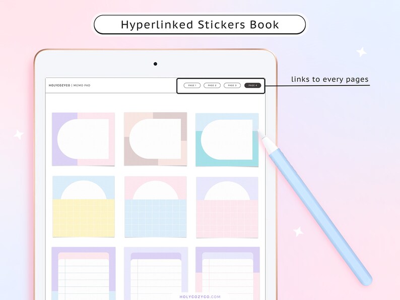 Digital Planner Sticky Notes Sticker for Goodnotes - Pastel Planner ...